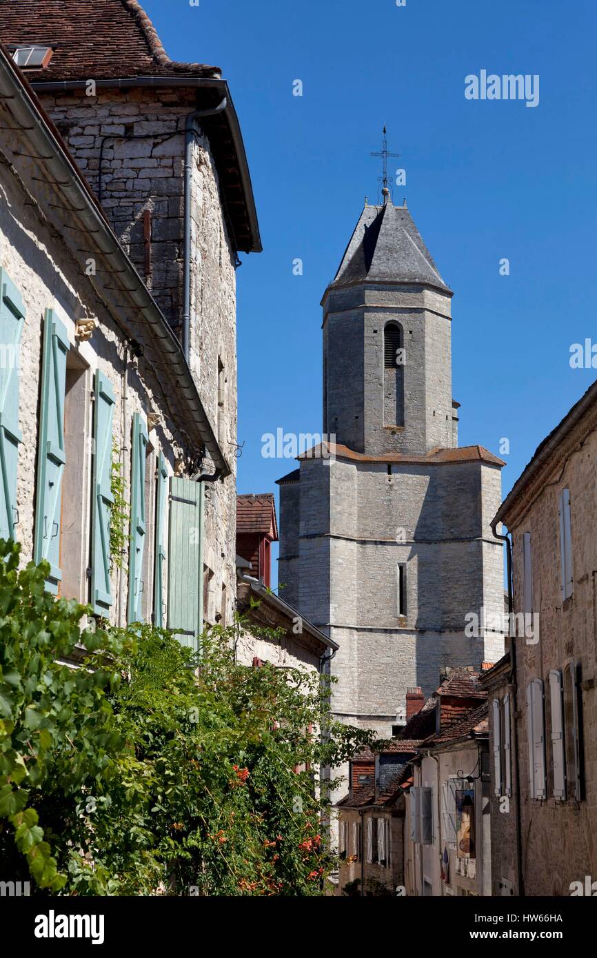 France, Lot, Martel, bell tower of the church Stock Photo - Alamy