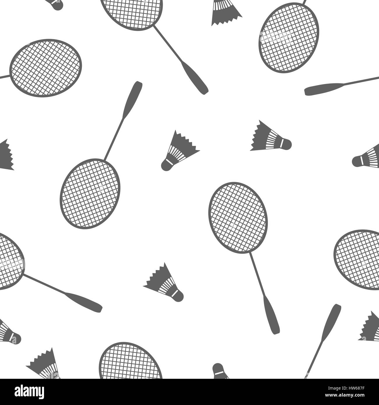 Sports Seamless background with elements of equipment for badminton ...