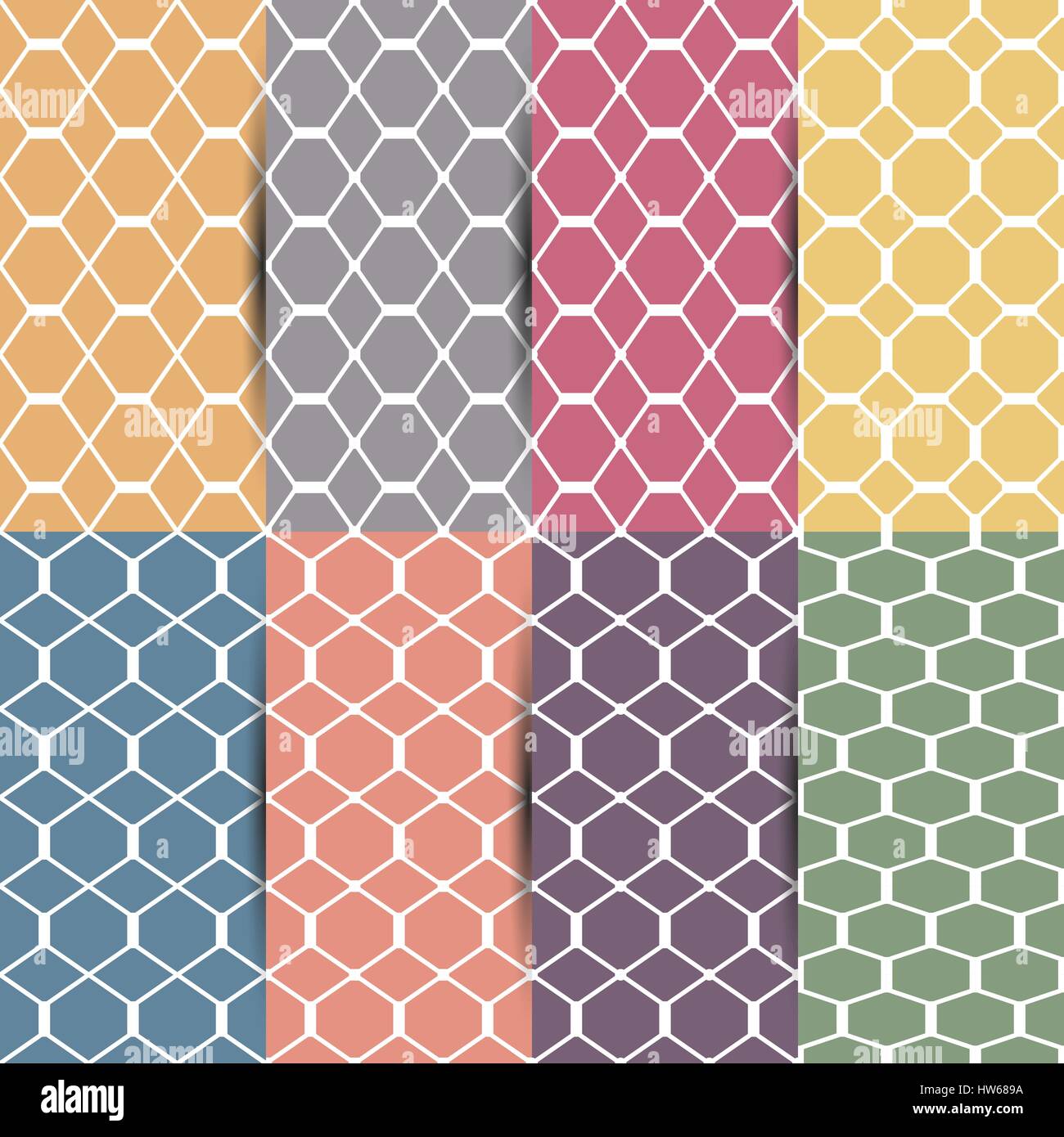 Set of eight seamless patterns, repeating geometric tiles with diagonal ...
