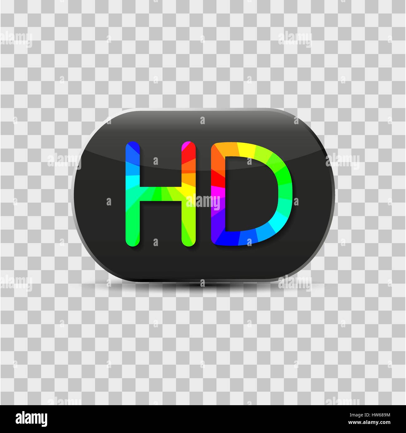High-definition video sign isolated on grey background, design of ...