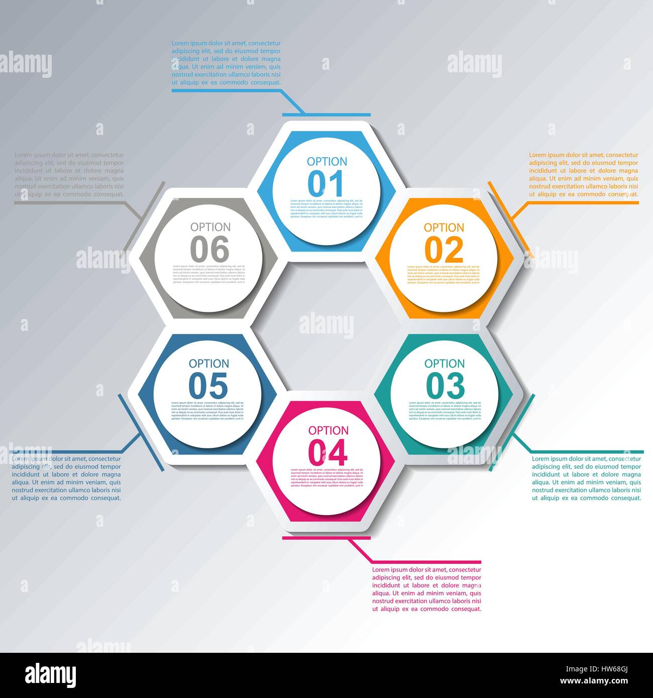 A set of bright circular elements for infographics, vector illustration ...