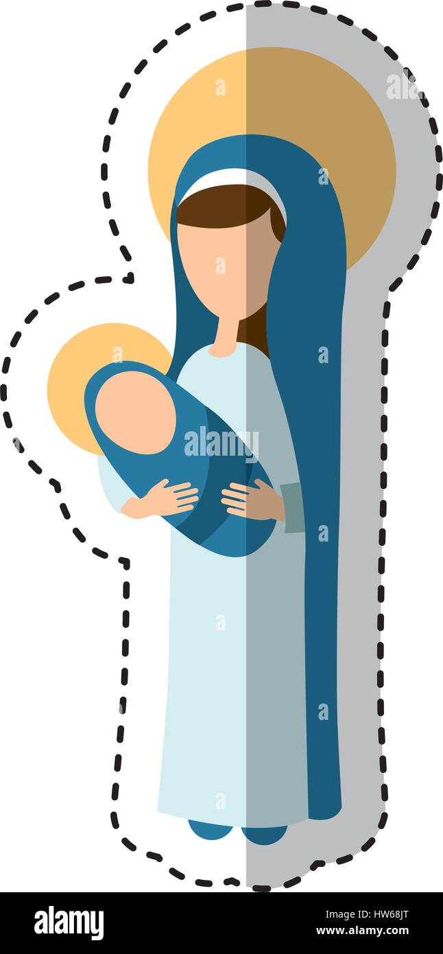 Cute Mary Virgin Icon Stock Vector Image And Art Alamy