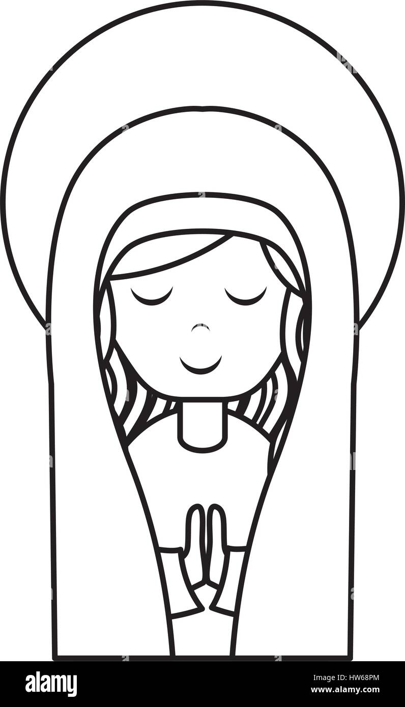 Cute Mary Virgin Icon Stock Vector Image And Art Alamy