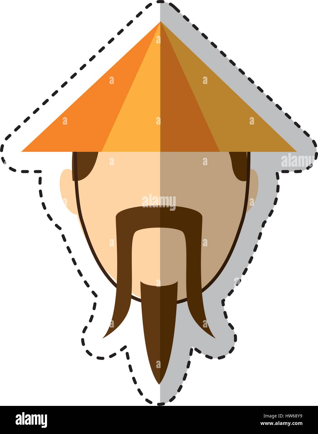 Asian Man Head Character Stock Vector Image And Art Alamy