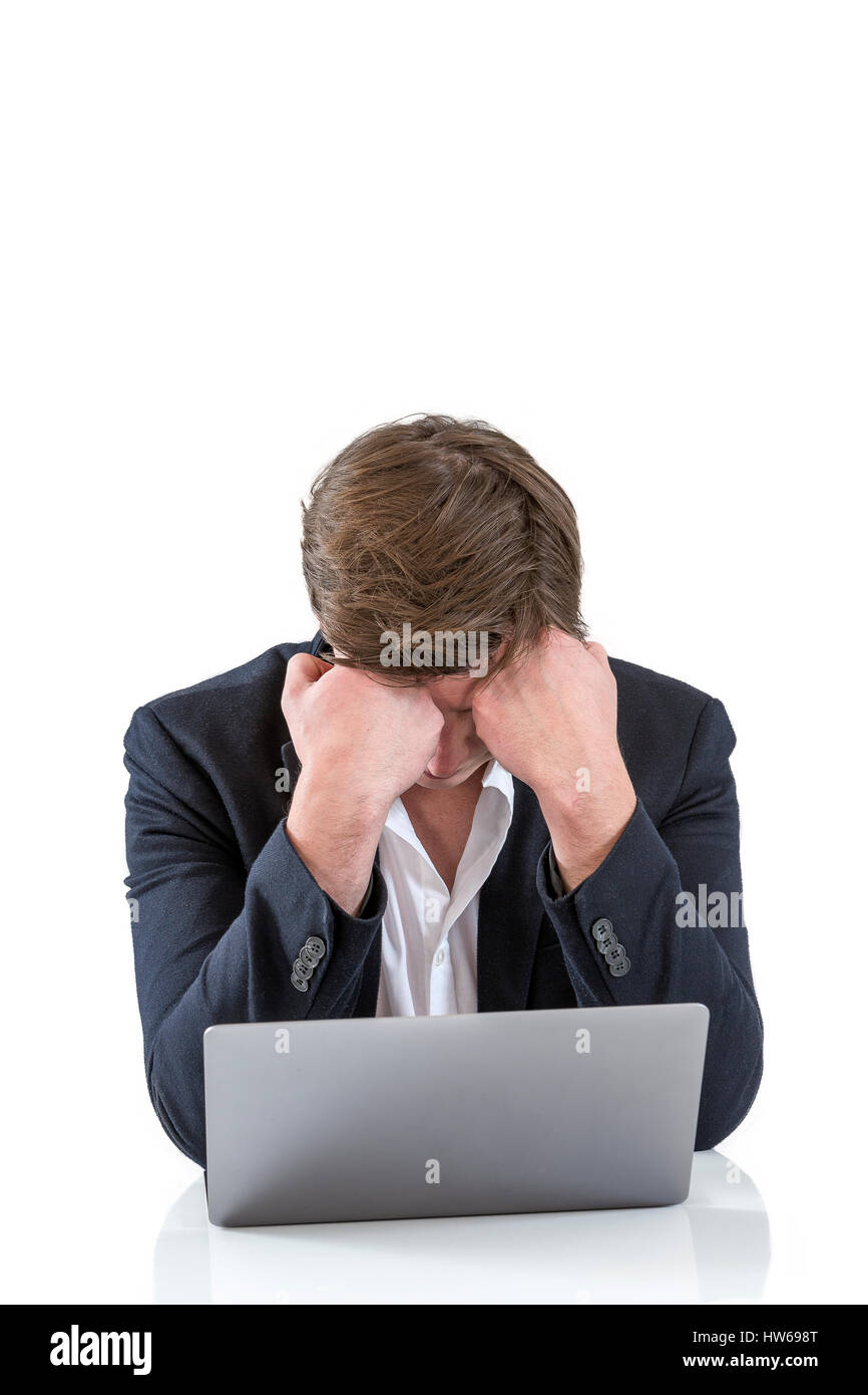 Portrait overworked sad man hi-res stock photography and images - Alamy