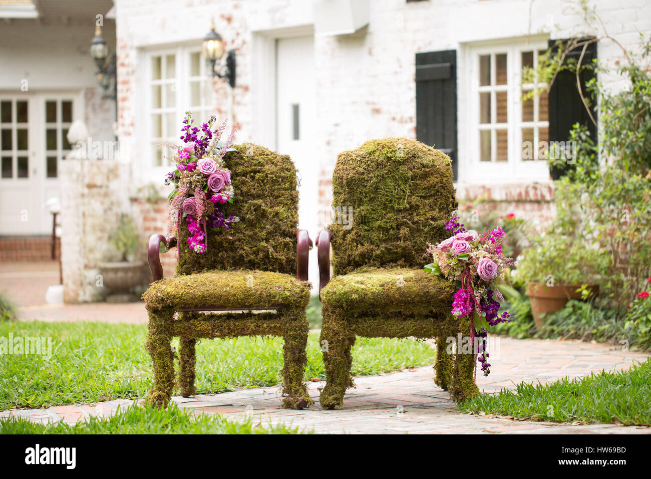 Bride and Groom Chairs Stock Photo - Alamy