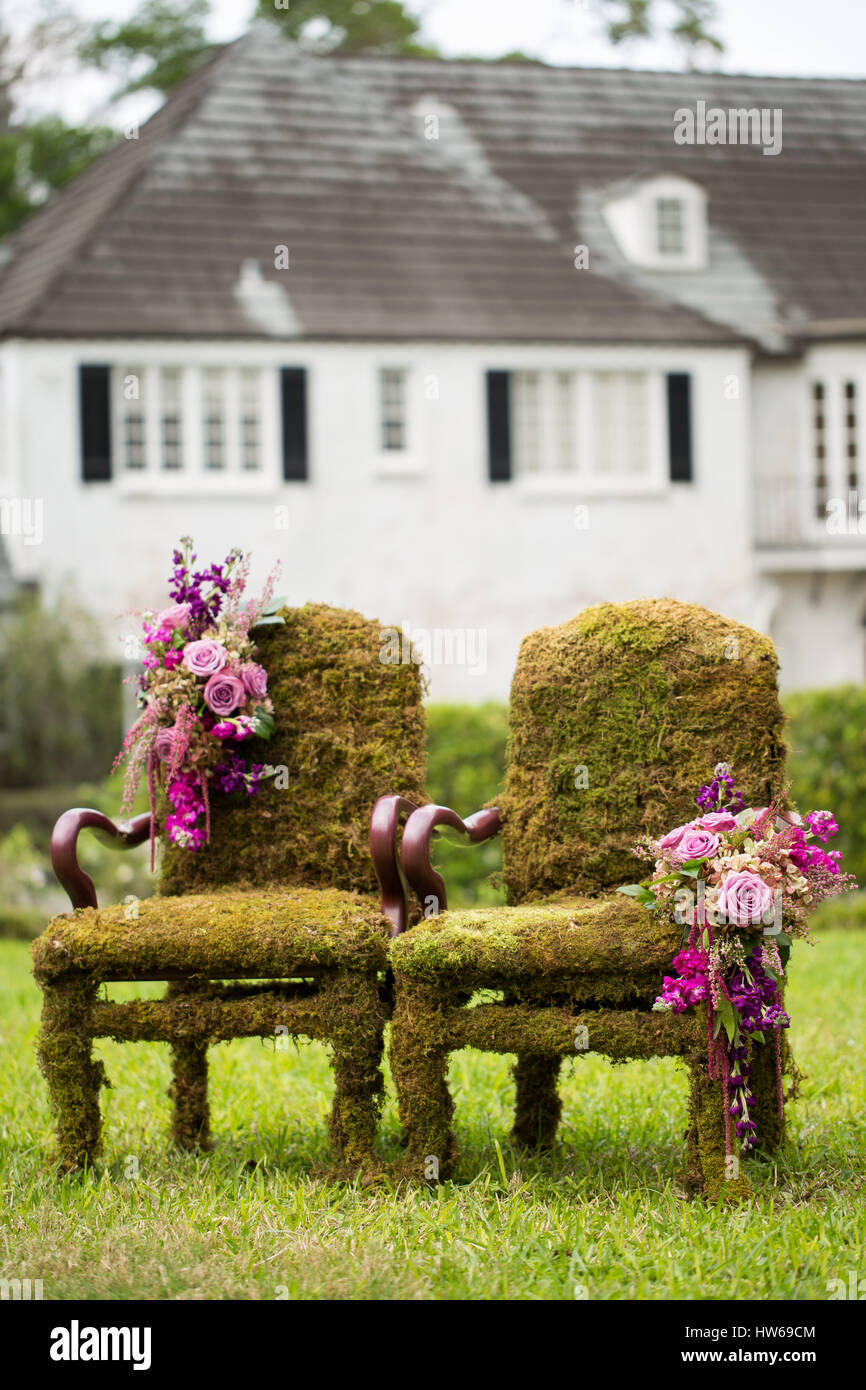 Bride and Groom Chairs Stock Photo - Alamy