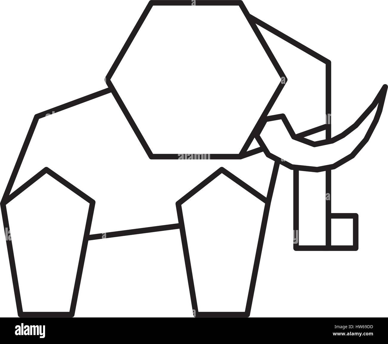 Geometric Elephant Drawing