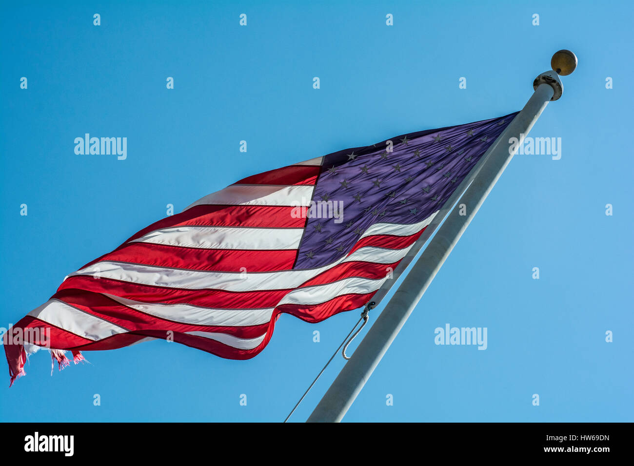 American flag flying Stock Photo - Alamy
