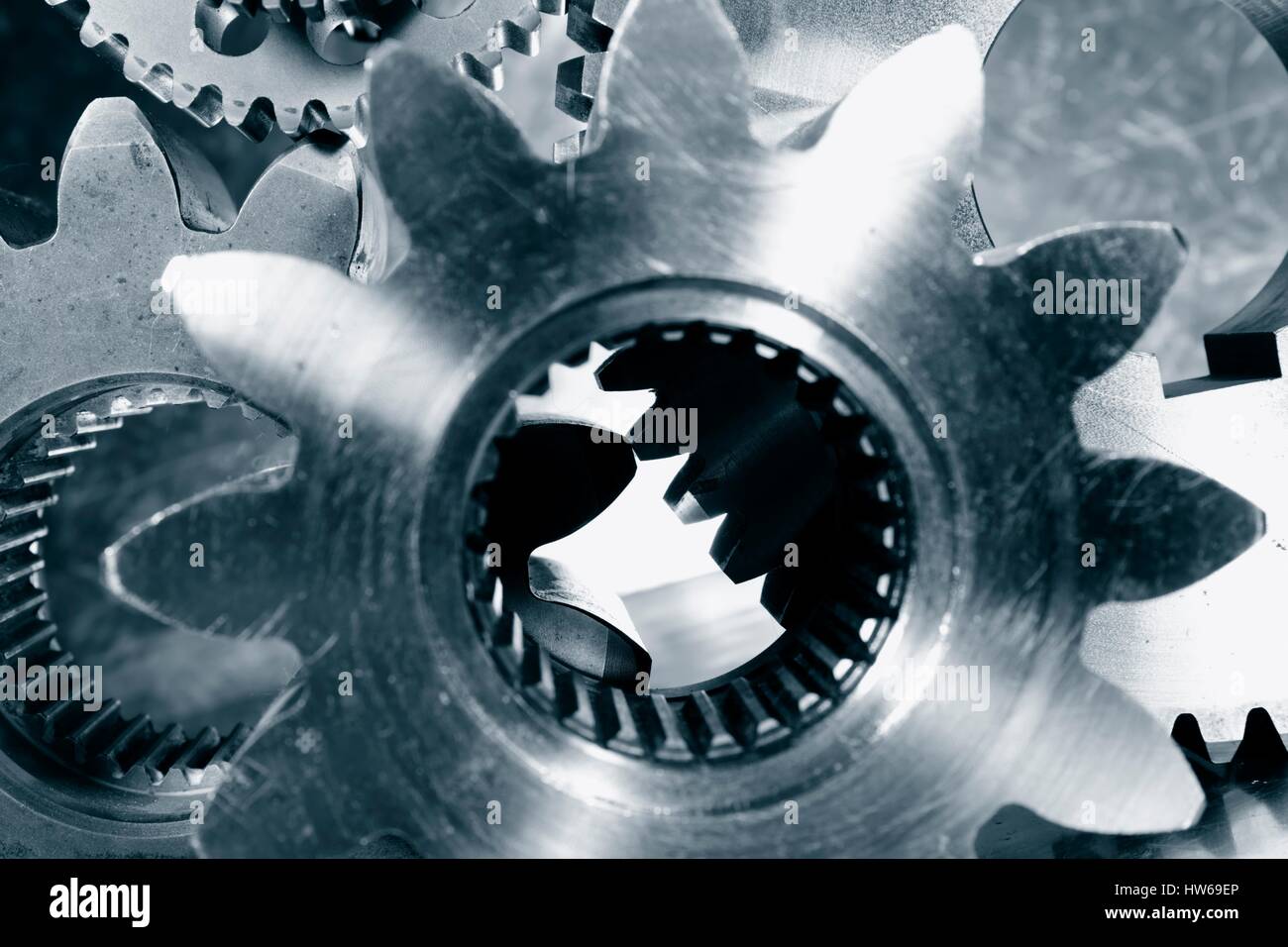 Metal cogs, close up Stock Photo - Alamy