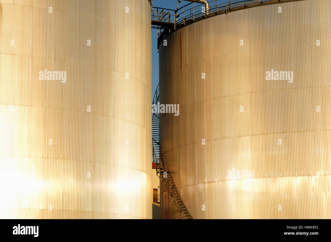 Oil storage towers Stock Photo - Alamy