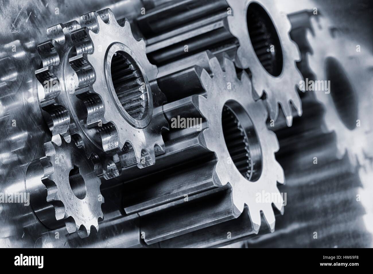 Metal cogs, close up Stock Photo - Alamy