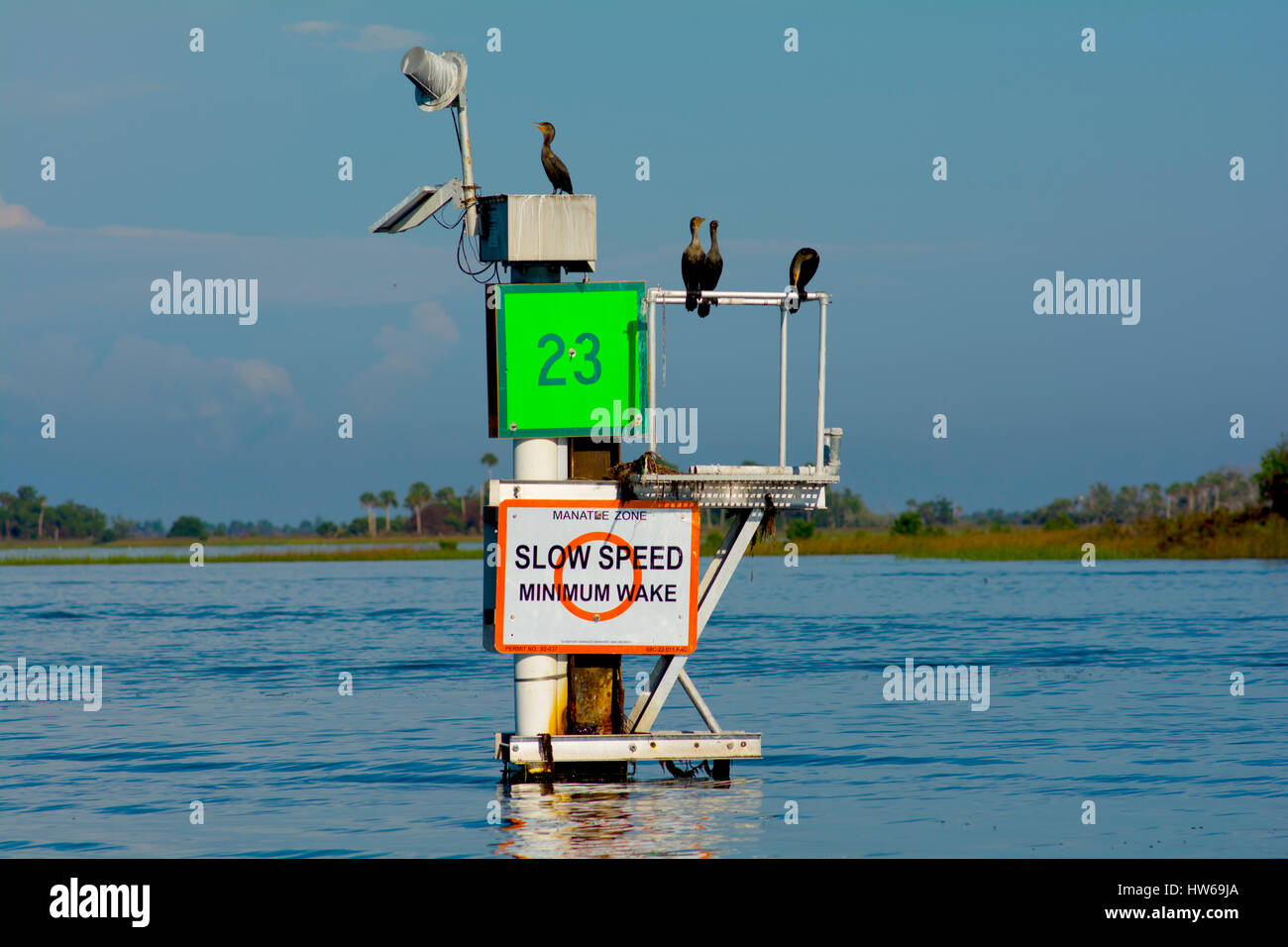 ocean water way channel marker Stock Photo - Alamy