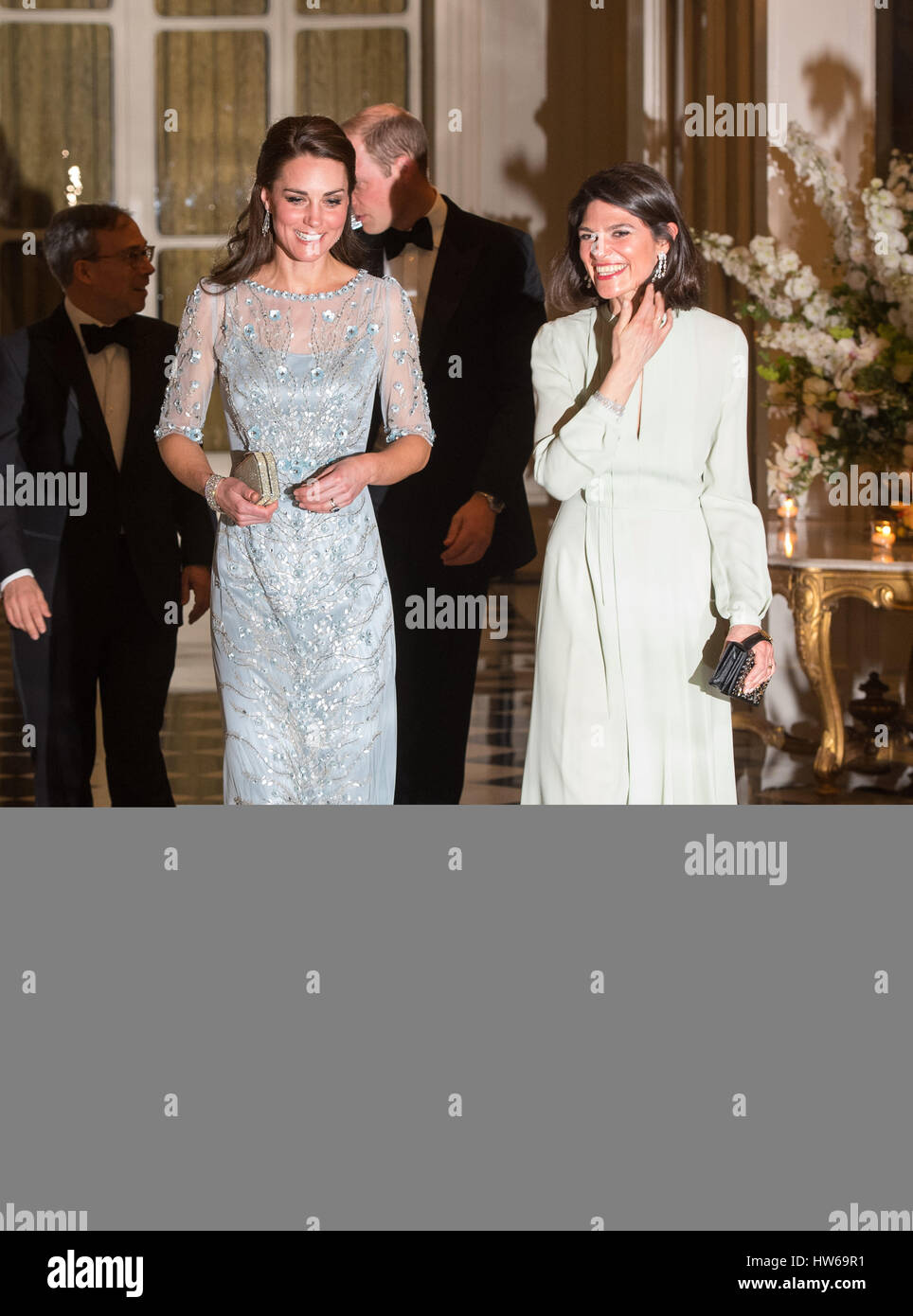 The Duchess of Cambridge (left) with Anne Llewellyn, the wife UK ...