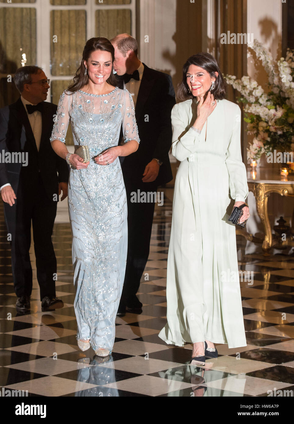 The Duchess of Cambridge (left) with Anne Llewellyn, the wife of Her ...