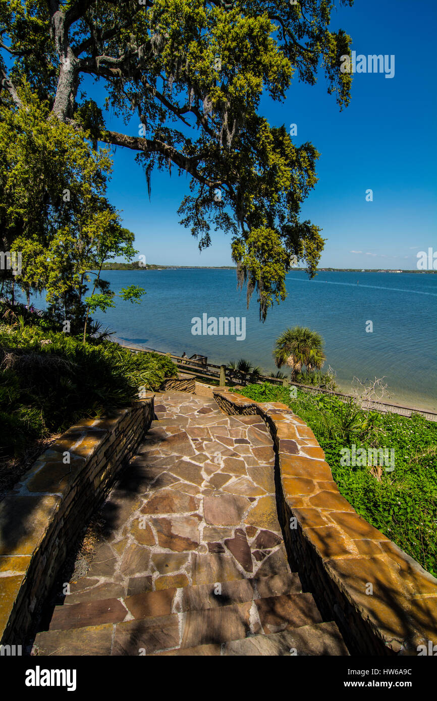 stone walkway by bay Stock Photo - Alamy