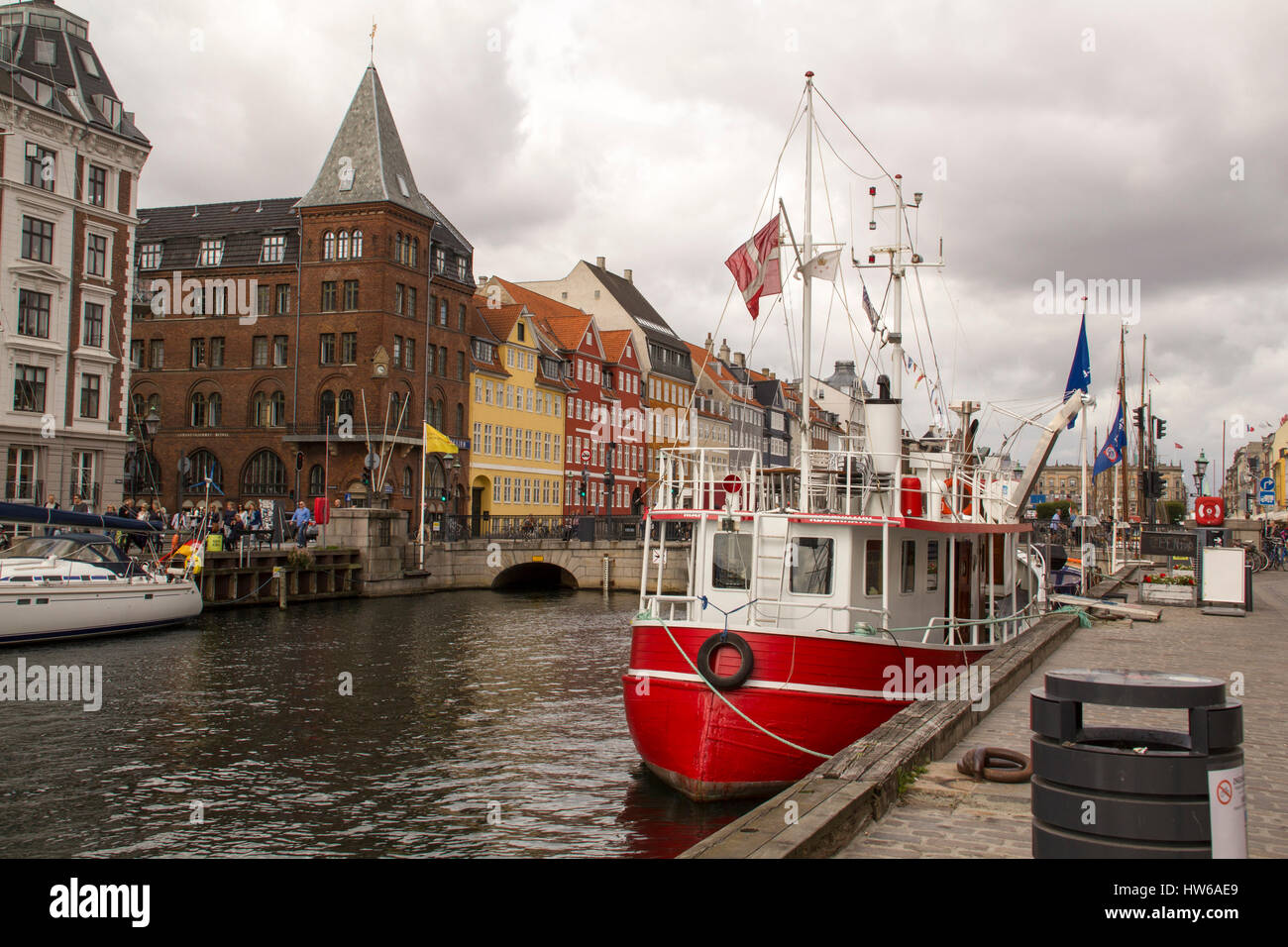 Copenhagen,Denmark - September 02 2016: Iconic Nyhavn waterfront lined ...