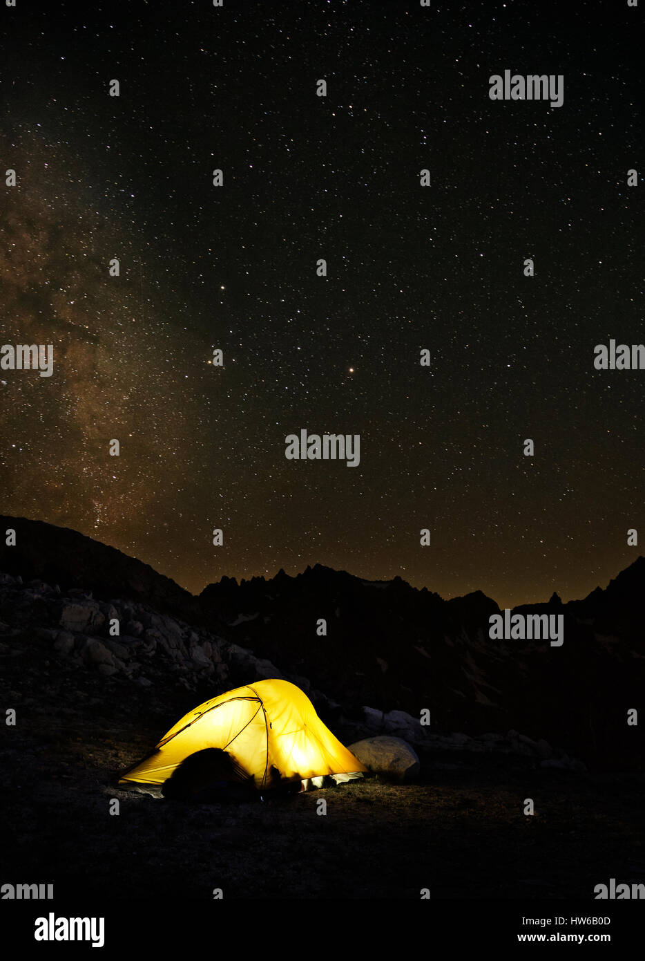 CA03068-00...CALIFORNIA - Stary night at campsite below Silver Pass on ...