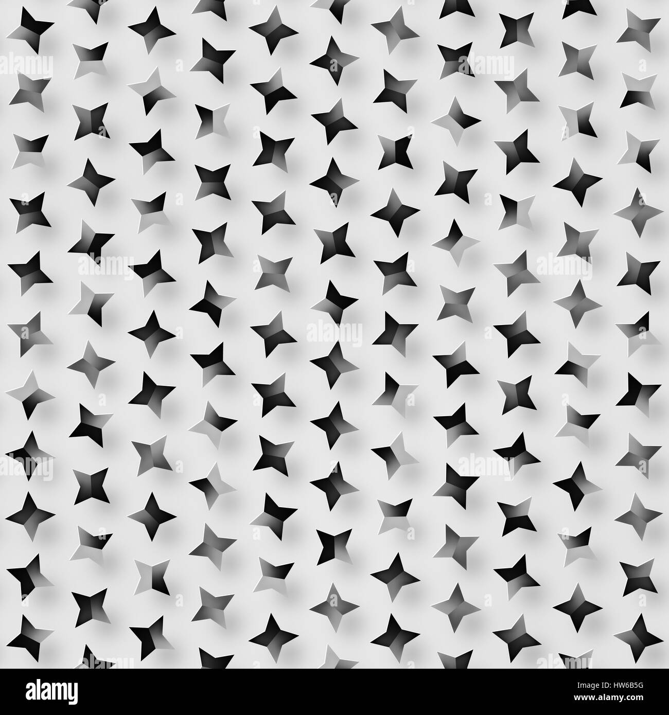 Scattered Geometric Shaded Shapes. Abstract Seamless Monochrome Pattern ...