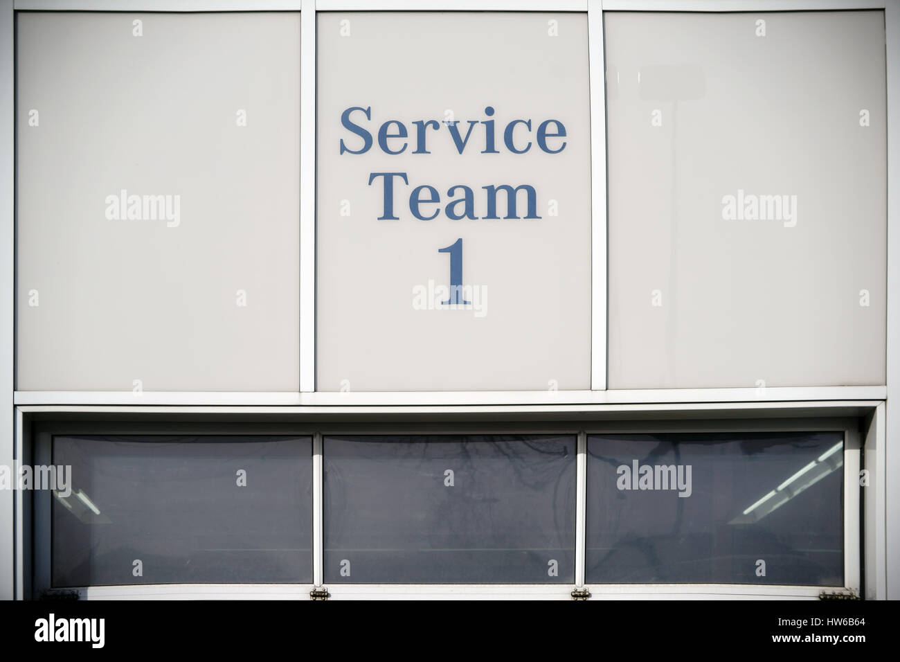 The service team 1 of an auto repair shop with several garages Stock ...