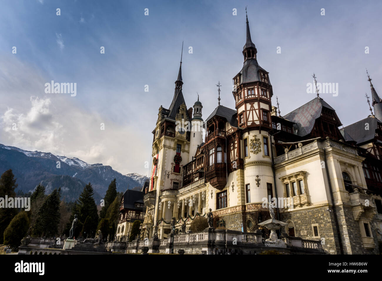 Peles Castle, Romania, Royal Family former residence Stock Photo - Alamy