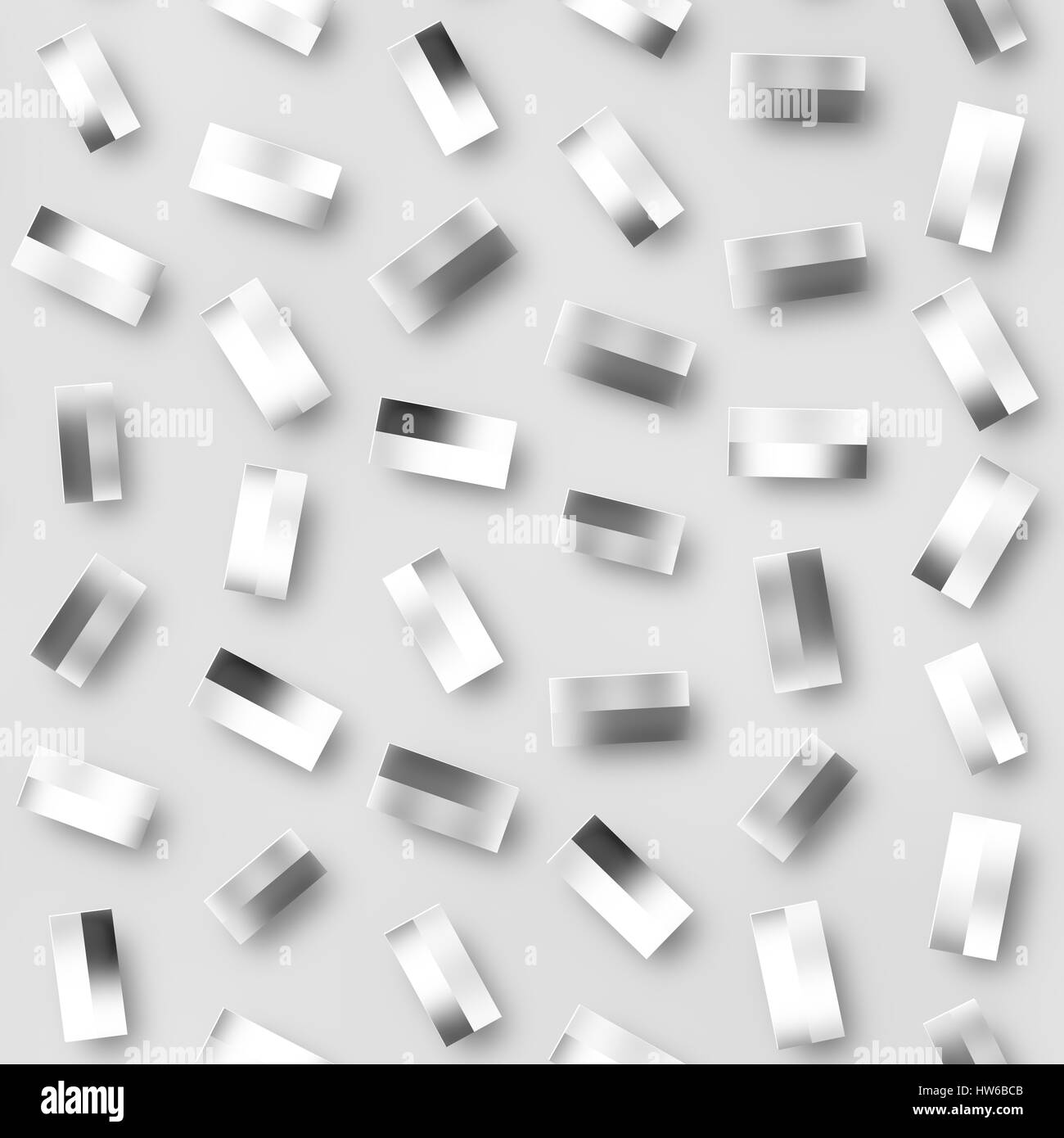 Scattered Geometric Shaded Shapes. Abstract Seamless Monochrome Pattern ...