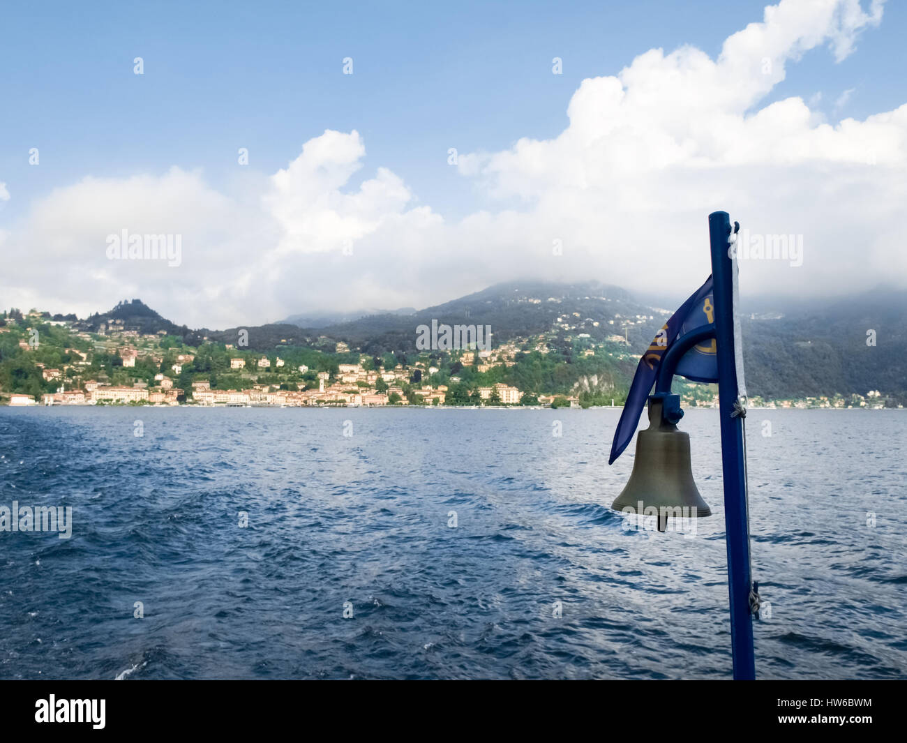 Menaggio, Italy - august 25, 2015: bell boating on the ferry on Lake ...