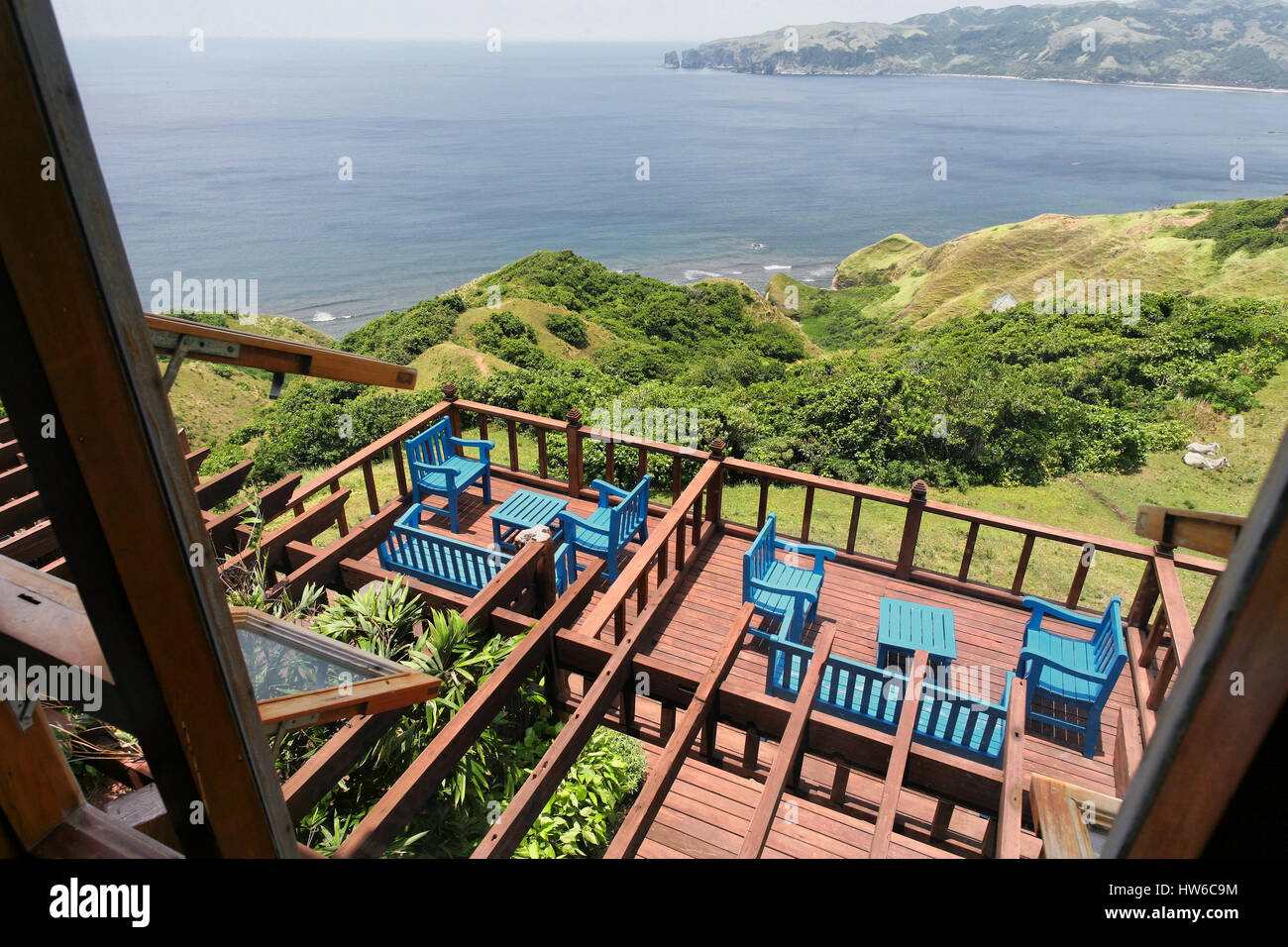 A Deck with a View in Batanes Philippines Stock Photo - Alamy