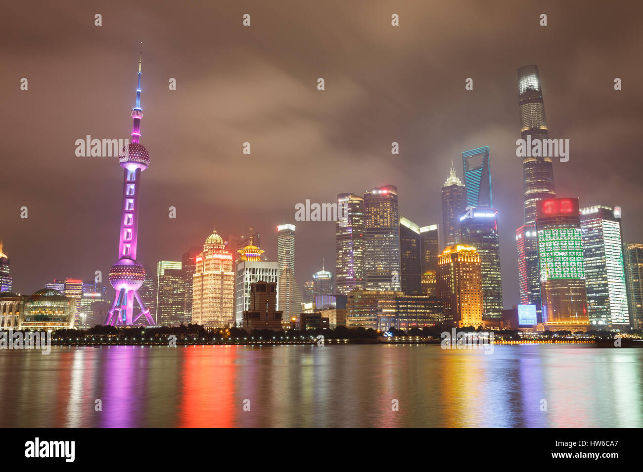Beautiful night view of Shanghai, the Bund Stock Photo - Alamy