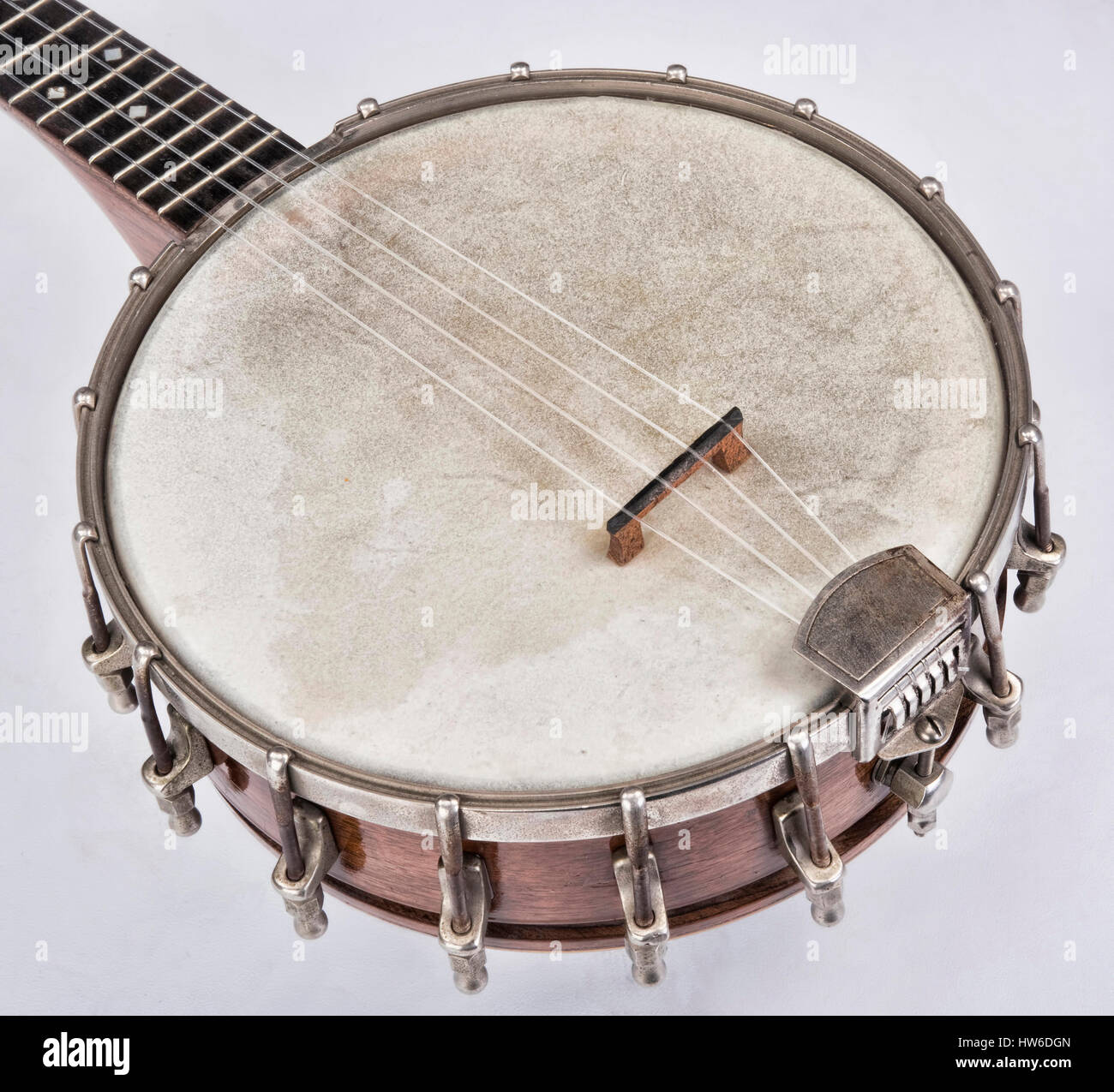The pot assembly or head of a miniature Ukulele banjo Stock Photo - Alamy