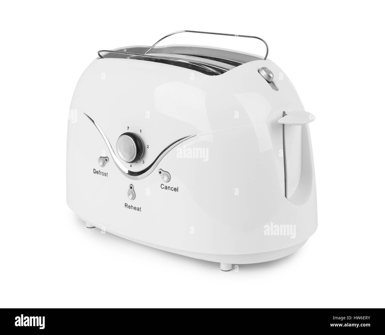 White toaster isolated on a white background Stock Photo - Alamy