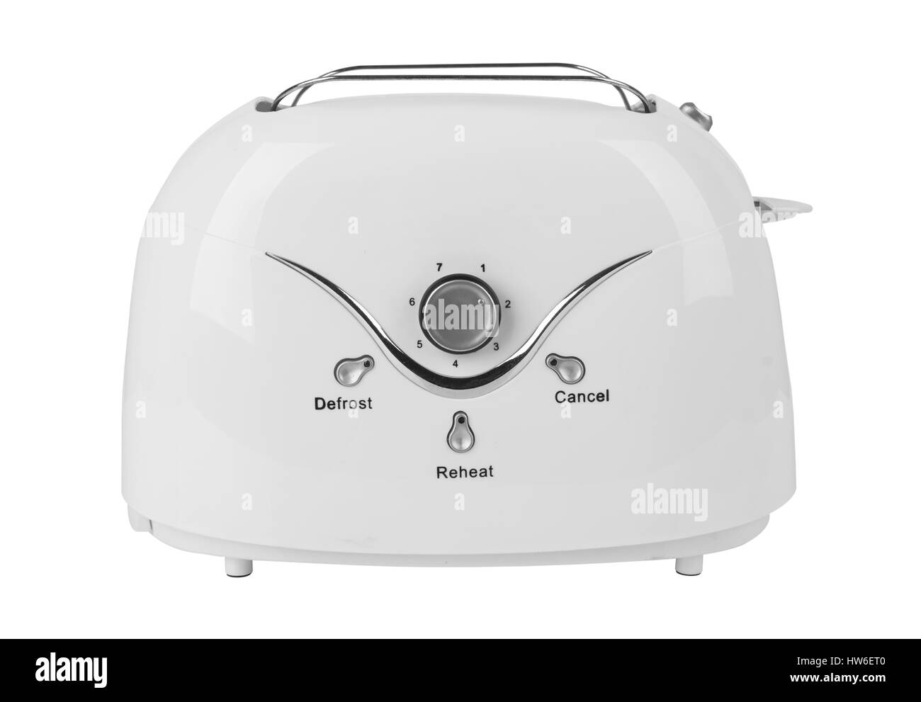 White toaster isolated on a white background Stock Photo - Alamy