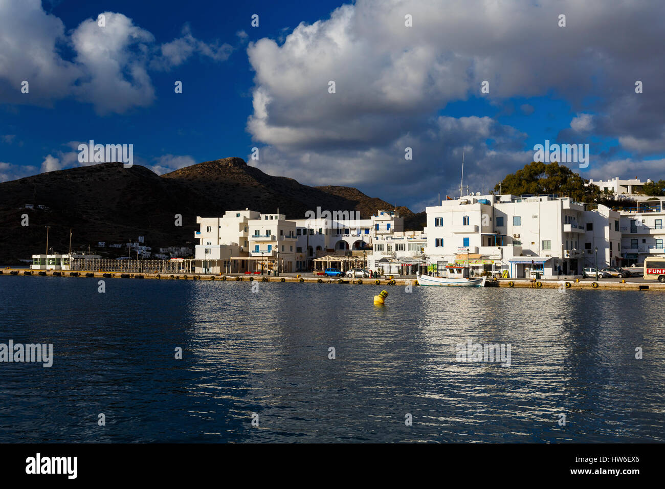 Harbor of Ios island in Greece Stock Photo - Alamy