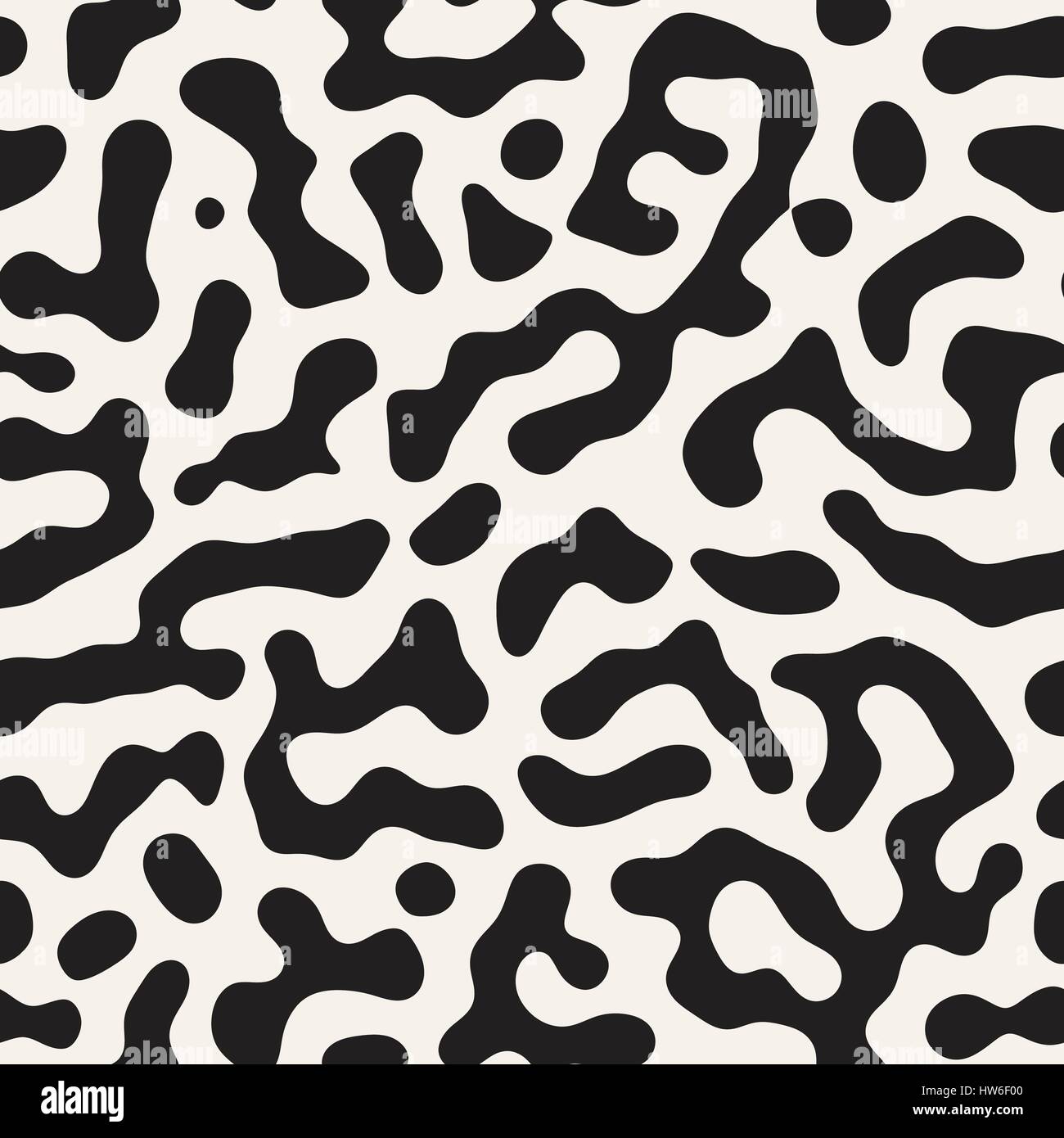 Vector Seamless Grunge Pattern. Black and White Organic Shapes. Messy ...