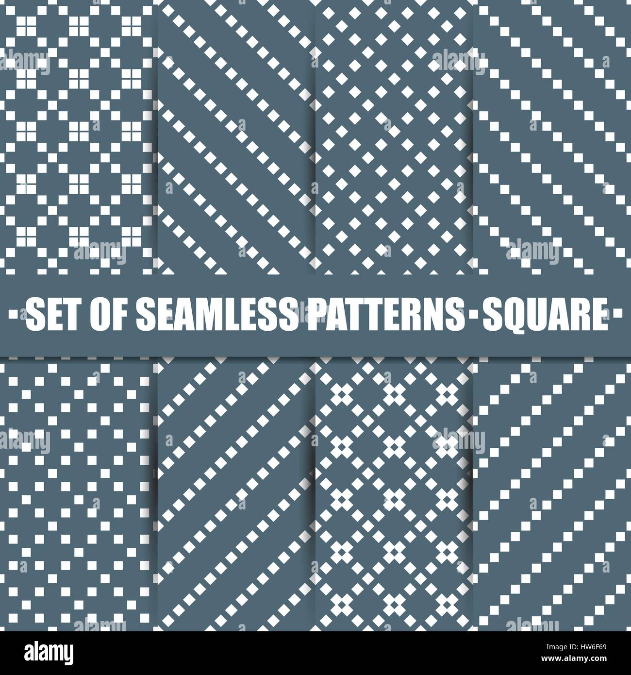 Set of eight seamless patterns, repeating geometric tiles with diagonal ...