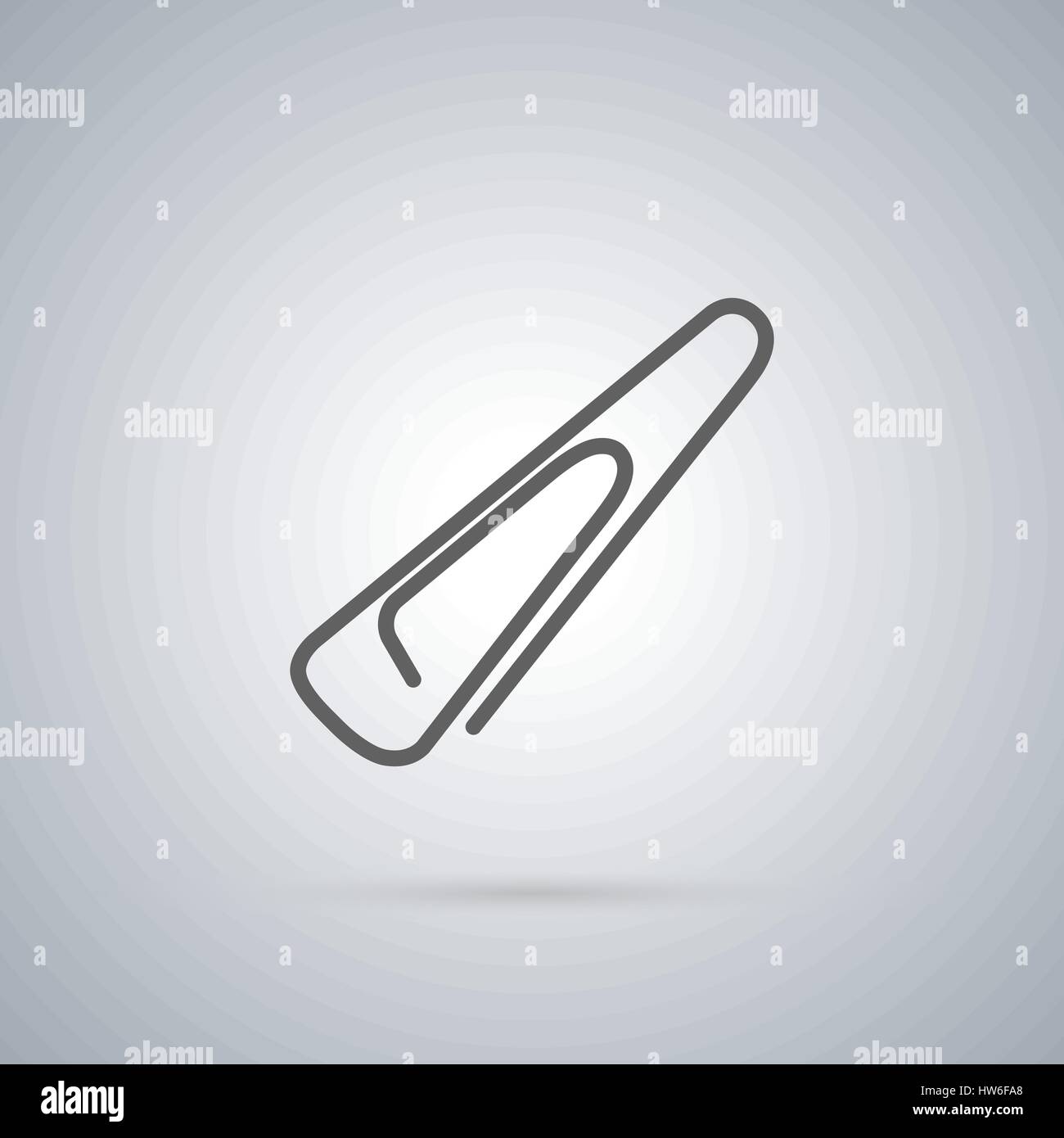 Icon gray a paper clip, isolated on a gray background, design elements ...