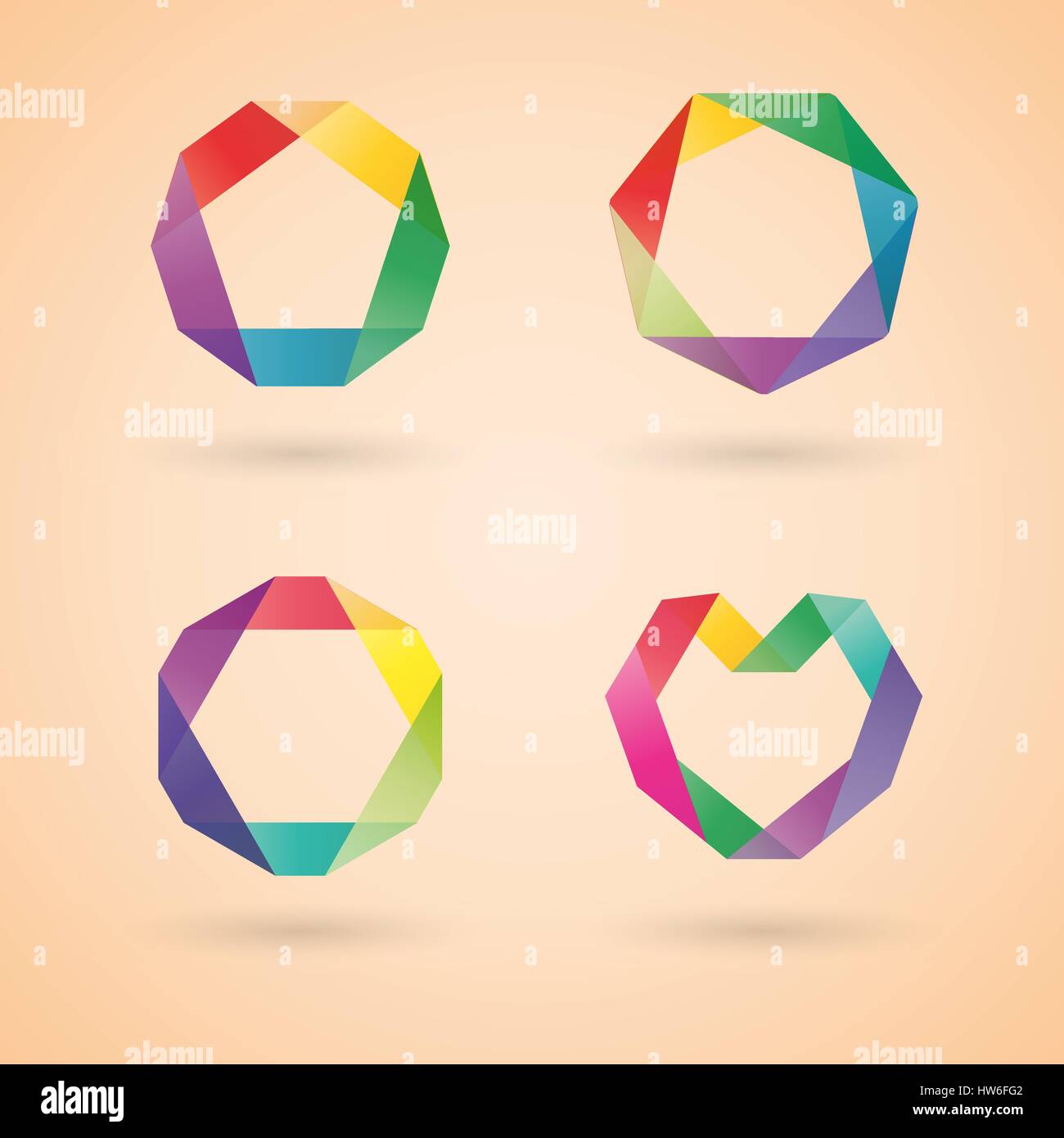 Set of logos design template a abstract bright figure, business icon ...