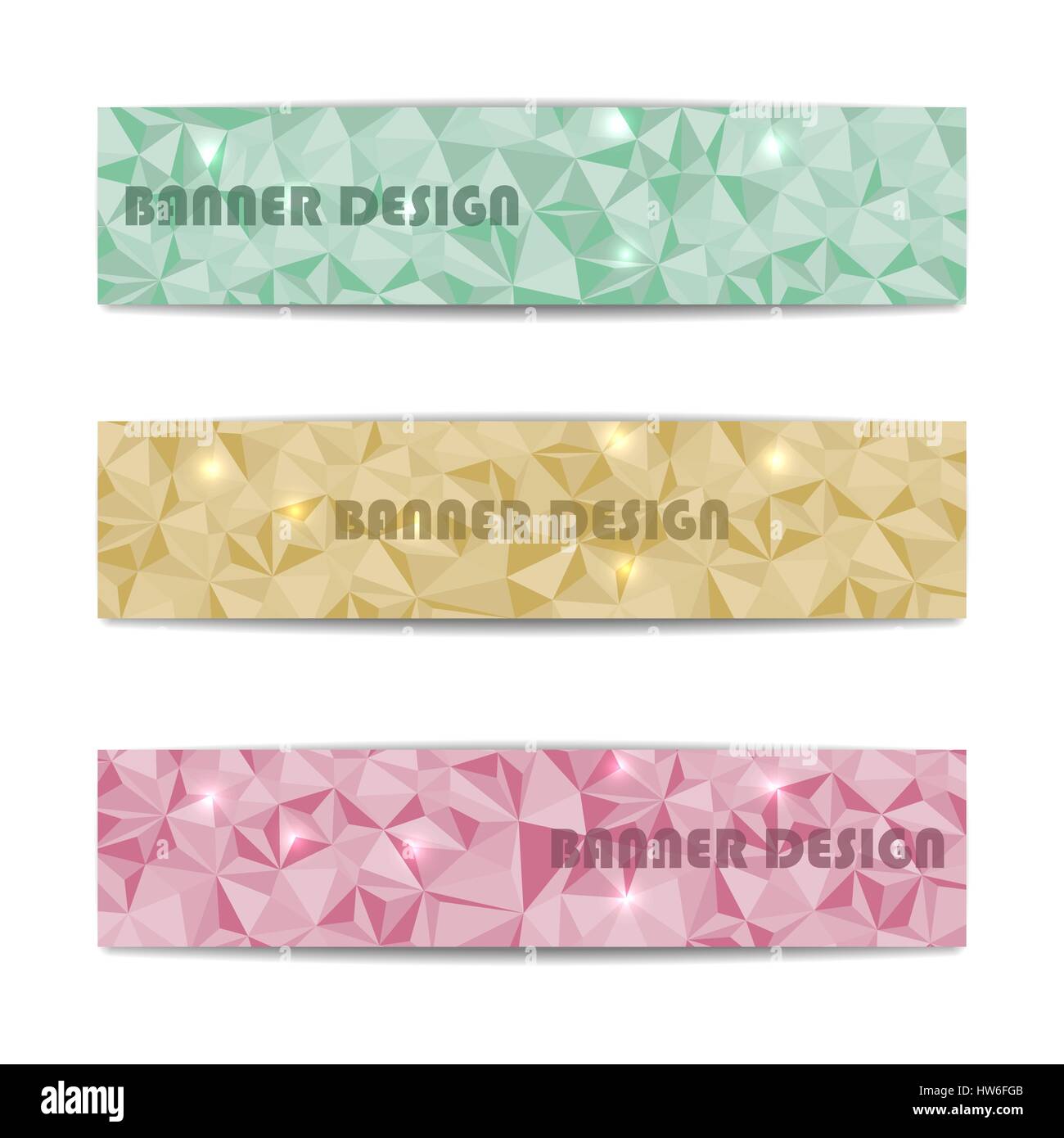 Set of three rectangular web banners with space for text, colorful ...