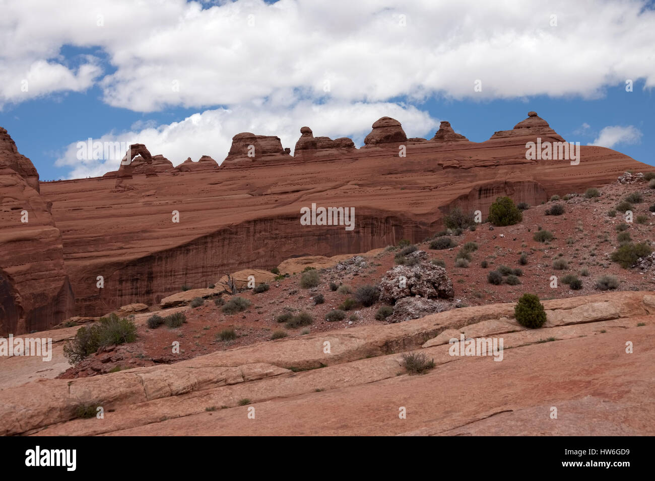 Landscape in Arches National Park with sandstone fossils, Utah, USA ...