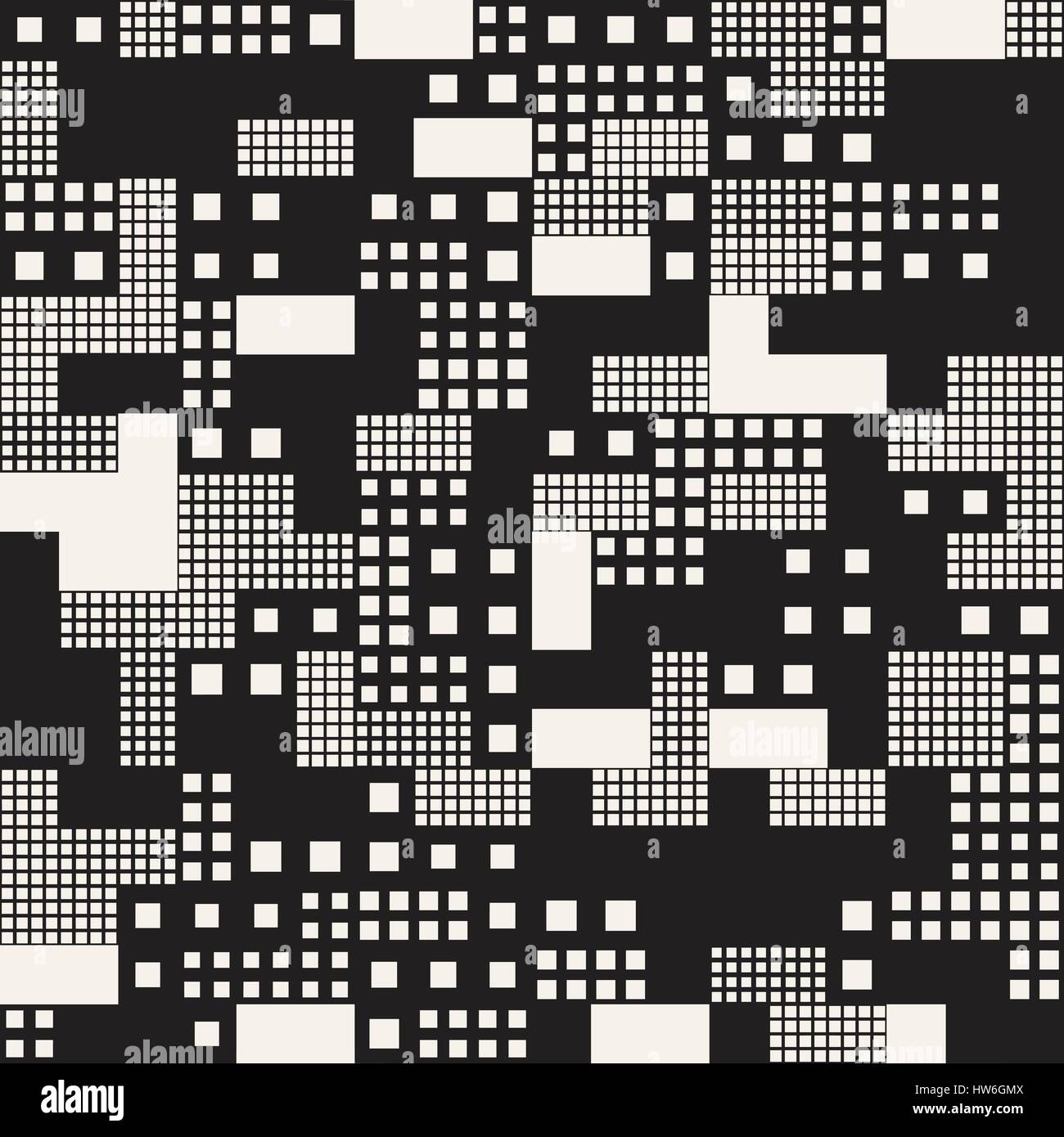 Modern Stylish Halftone Texture With Random Size Squares. Vector ...