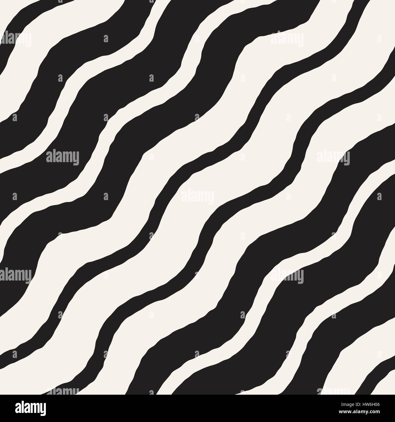 Seamless Wavy Hand Drawn Stripes Pattern. Repeating Vector Texture ...