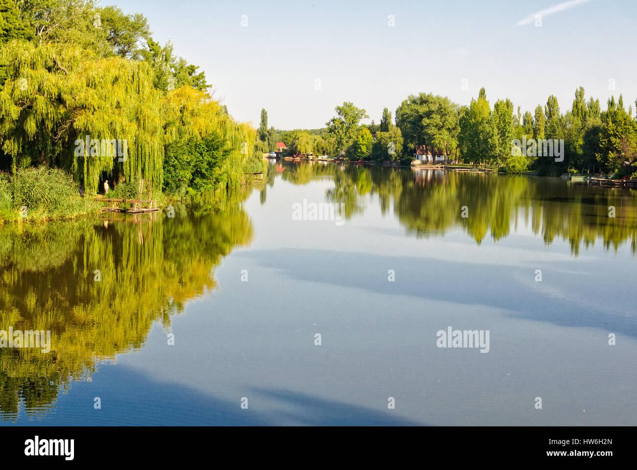 Summer afternoon at the Holt-Koros River in Szarvas, Hungary Stock ...