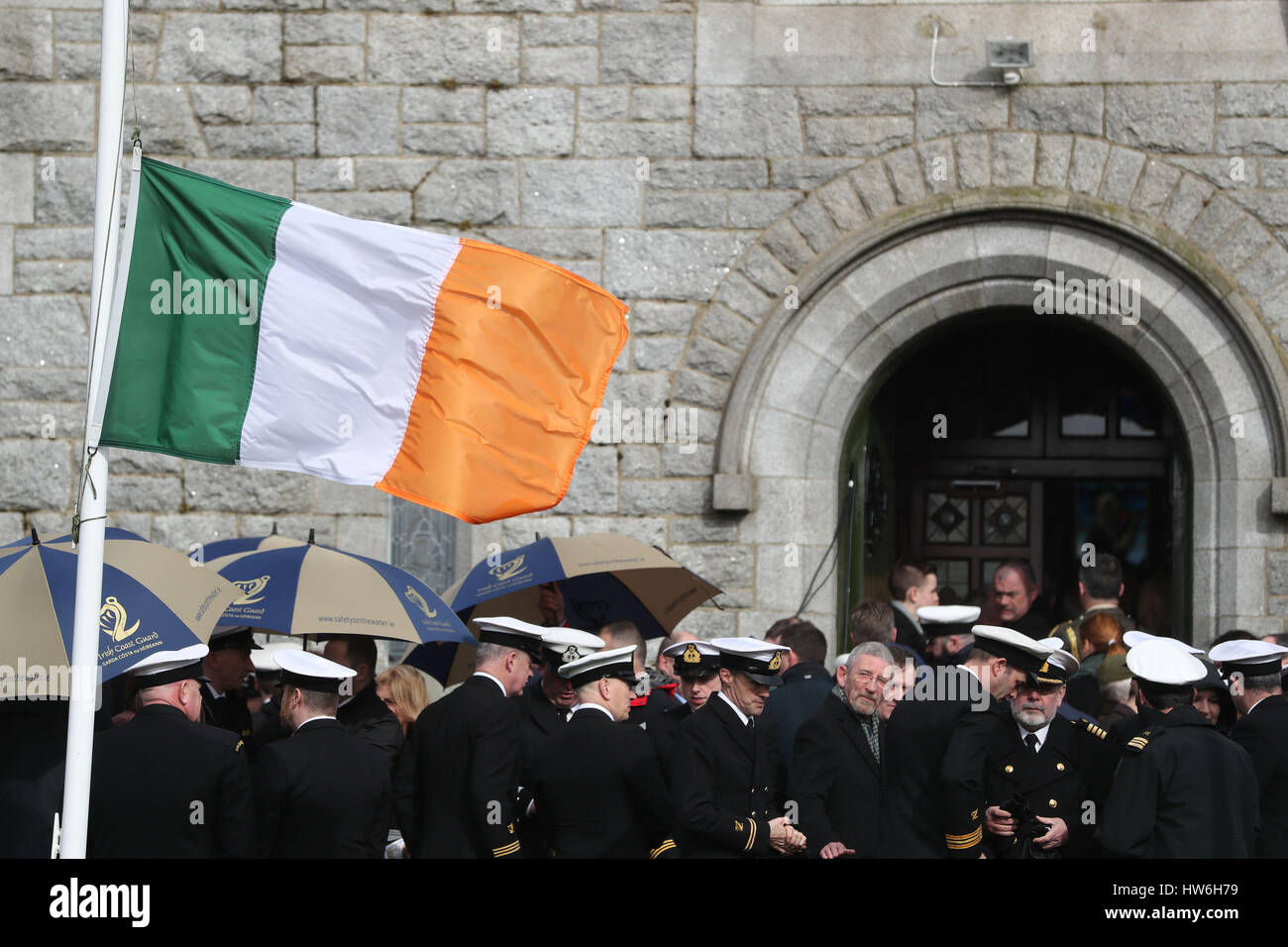 Members of the Irish Navy and Coastguard arrive for the funeral of ...