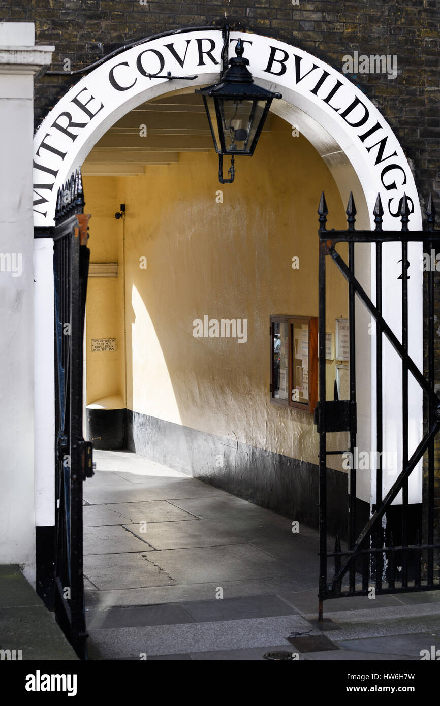 Entrance to Mitre Court Buildings, next to the temple church, London ...