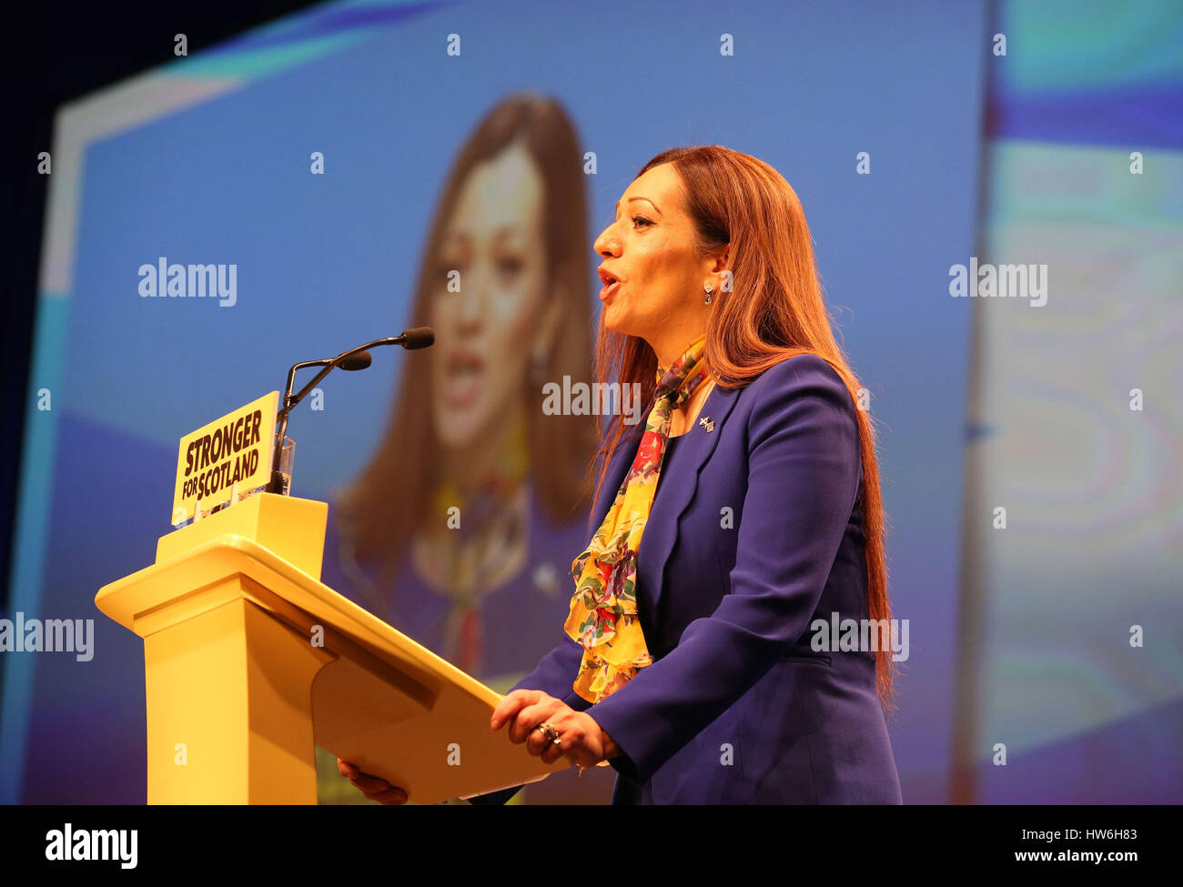Tasmina Ahmed-Sheikh speaks at the SNP Spring Conference at the AECC in ...