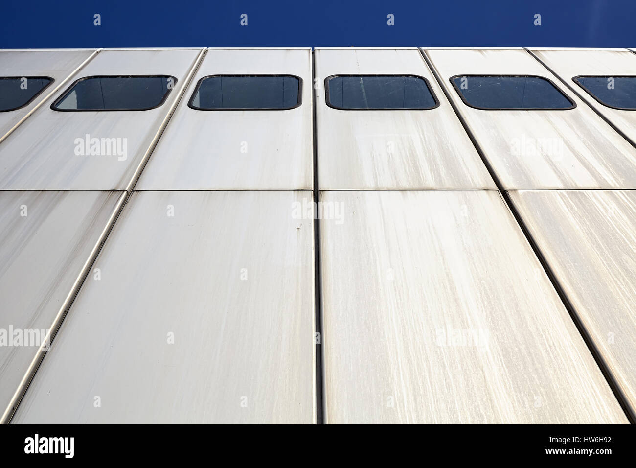 Futuristic Vienna city train station wall, Austria Stock Photo - Alamy