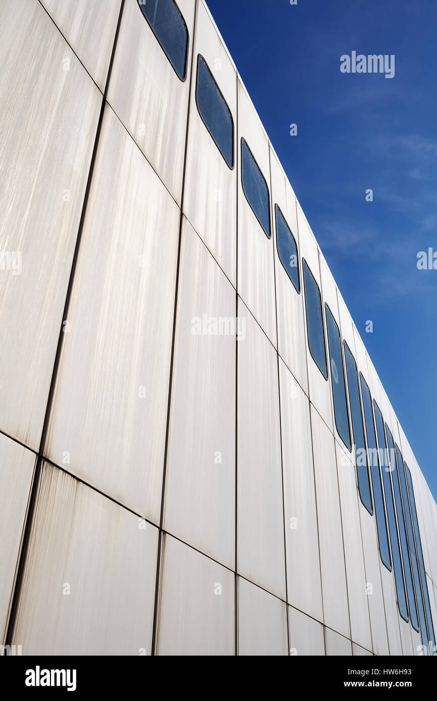 Futuristic Vienna city train station wall, Austria Stock Photo - Alamy