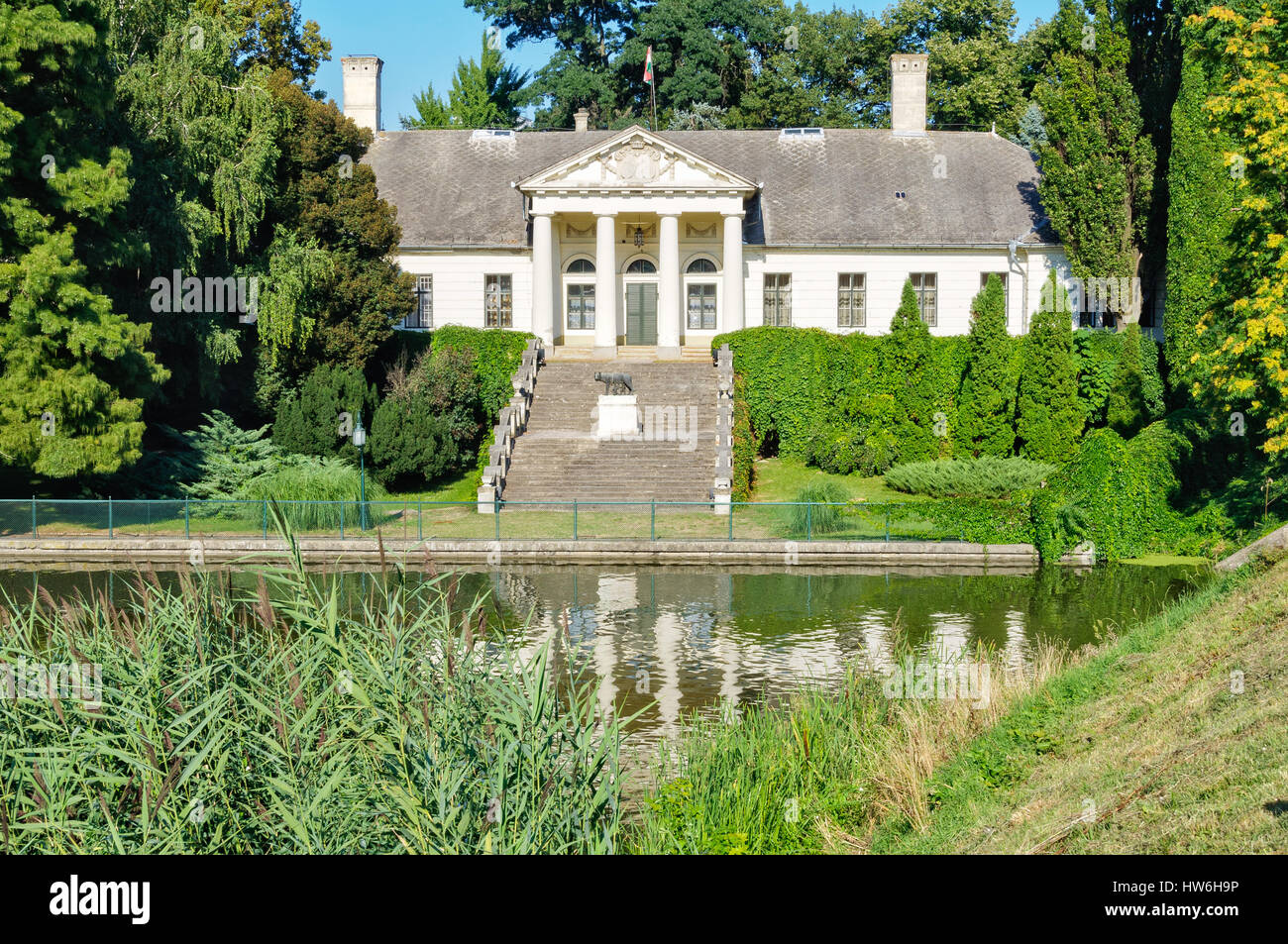 Bolza Castle on the bank of the Holt-Koros River in Szarvas, Hungary ...