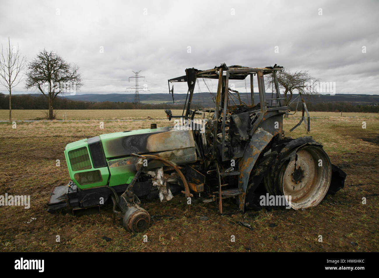 Burnt out tractor hi-res stock photography and images - Alamy