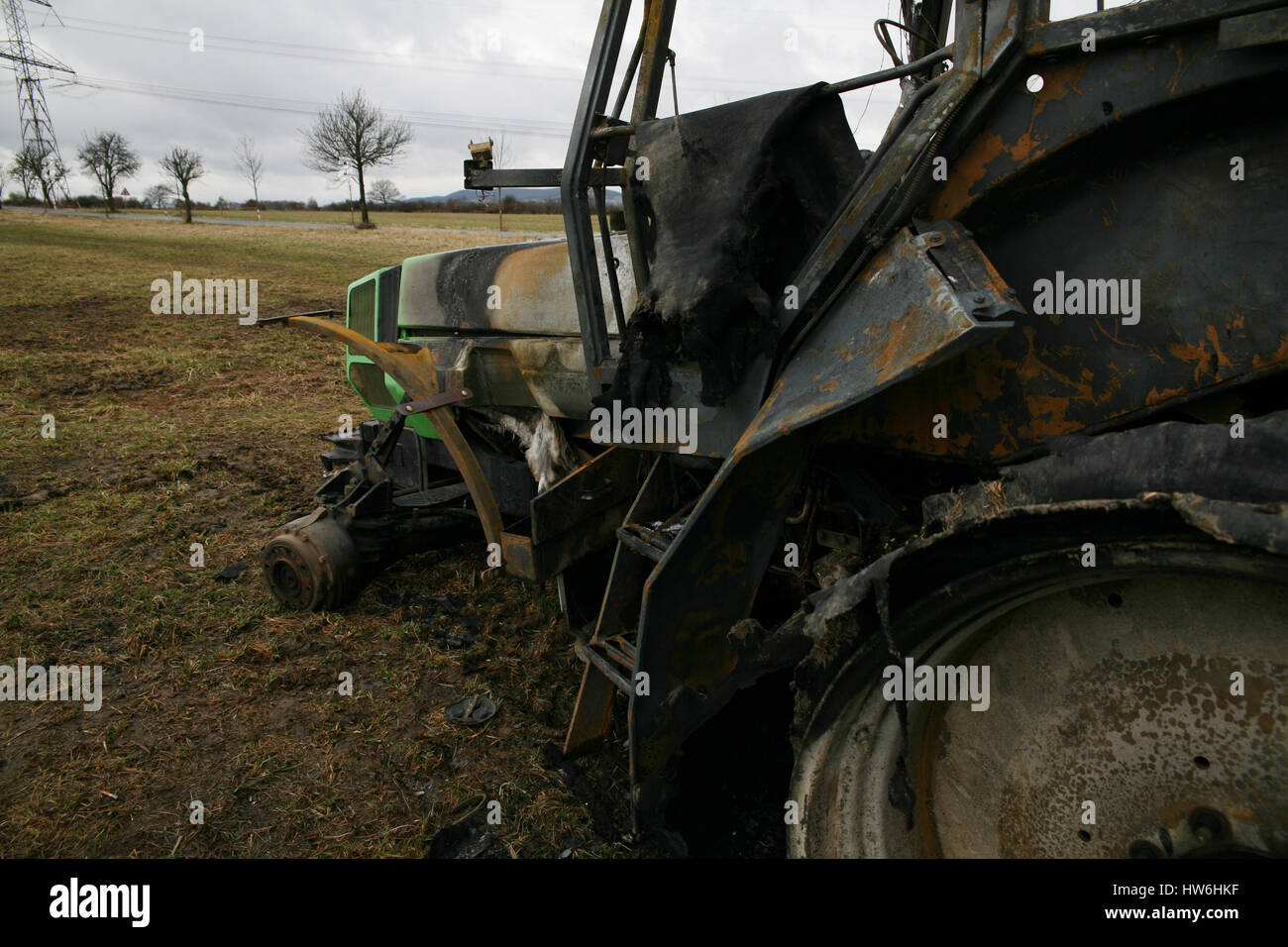 Burnt out tractor hi-res stock photography and images - Alamy